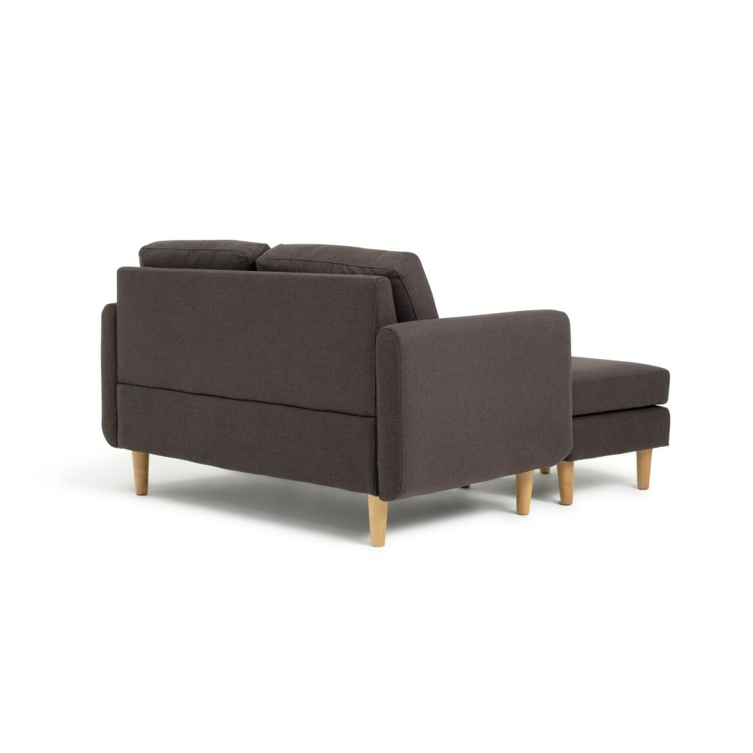 Remi Fabric 2 Seater Chaise Sofa in a box Charcoal