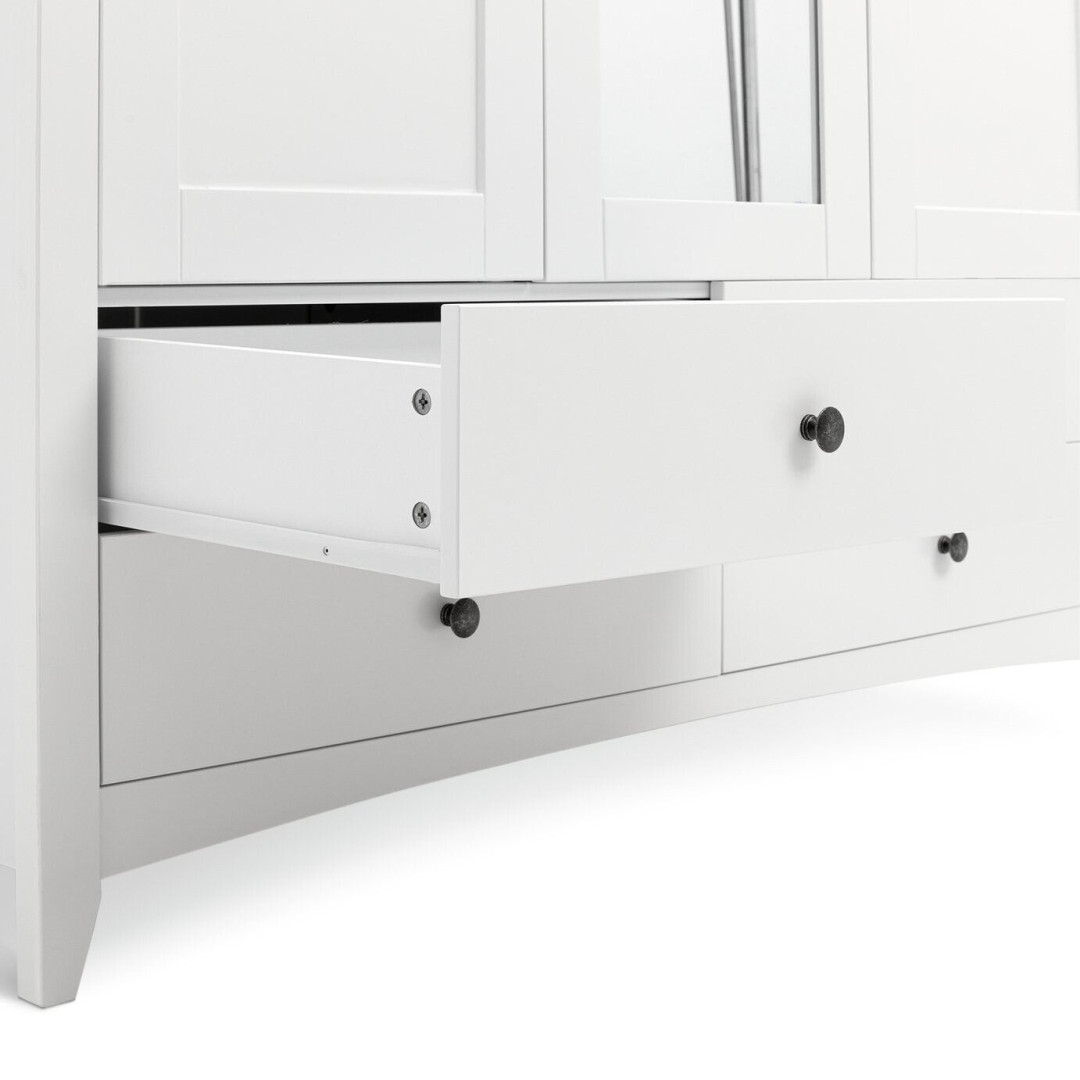 Minato 3 Door 4 Drawer Wardrobe White