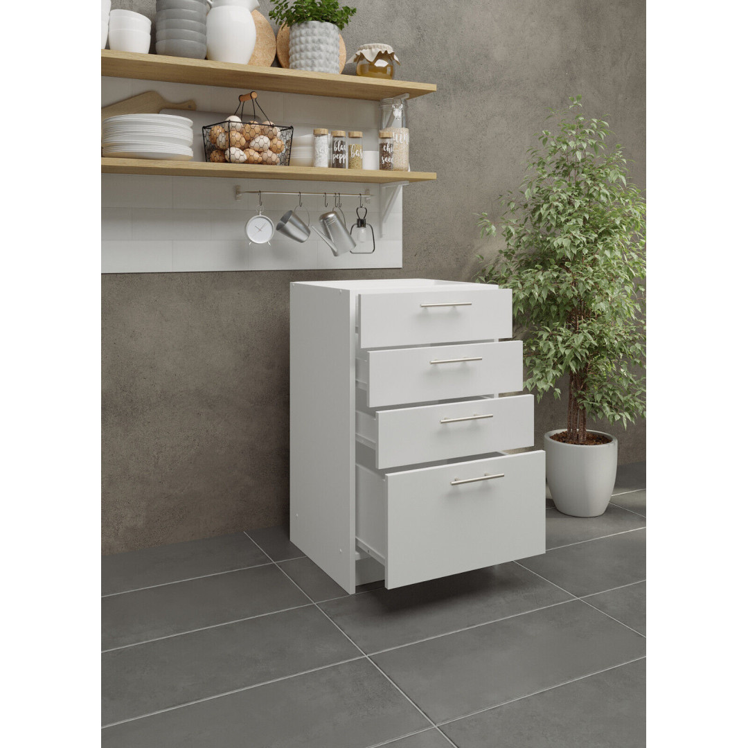 Kitchen Base Drawer Unit 500mm Cabinet Fronts 50cm White Matt No Worktop