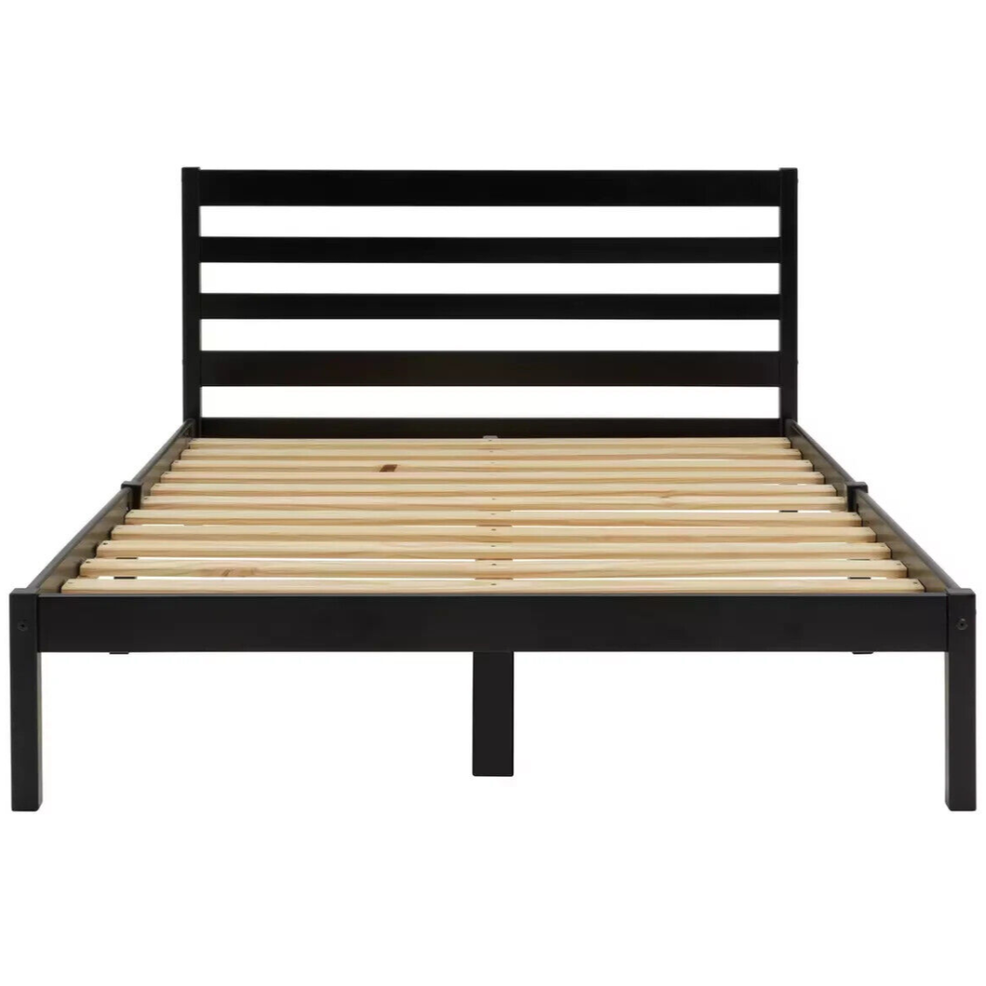 Kaycie Small Double Wooden Bed Frame Black