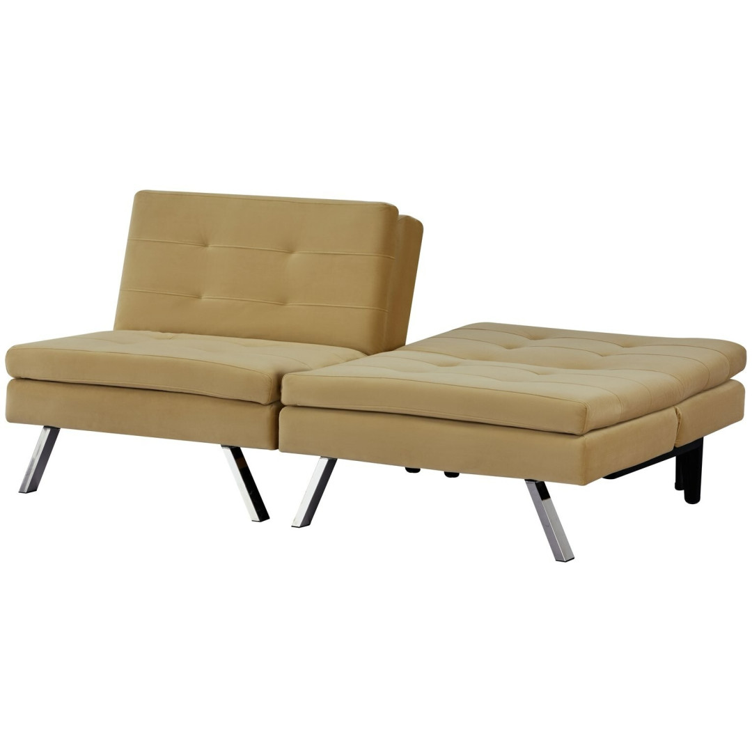 Duo Fabric 2 Seater Clic Clac Sofa Bed Camel