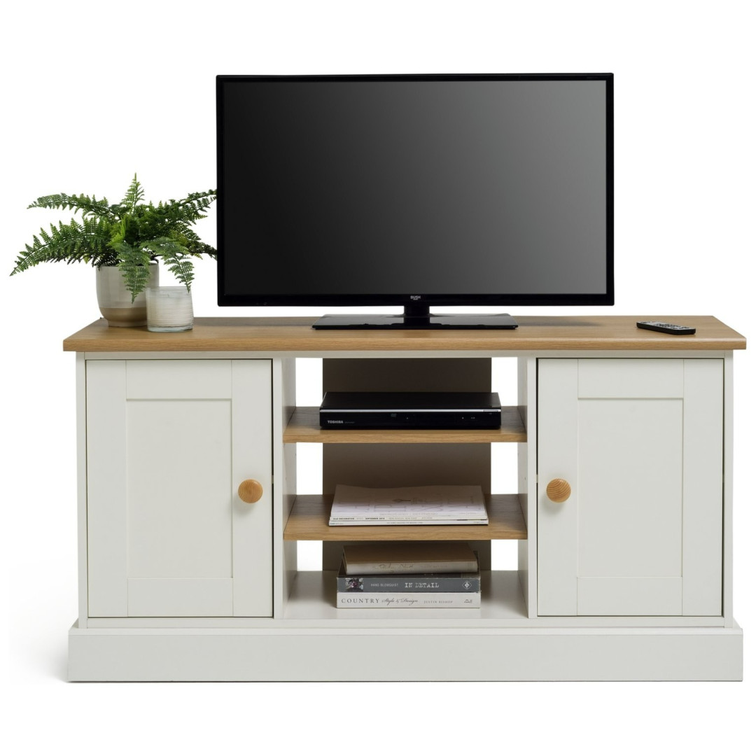 Corner Tv Unit CF Furniture 85cm TV Unit With 2 Drawers & Shelf - White ...